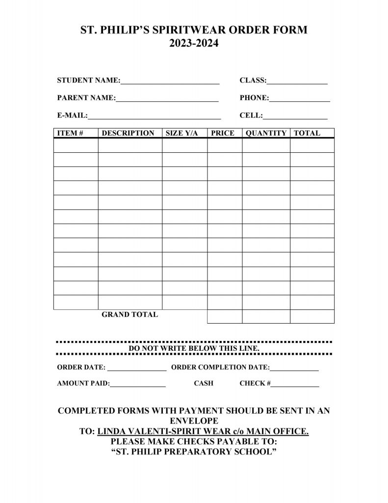 Spirit Wear - Saint Philip Preparatory School - Opus Christi